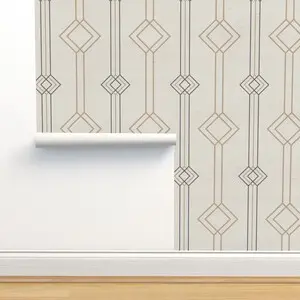 Spoonflower Progression 100% Natural Sisal Grasscloth Wallcovering - White,gray