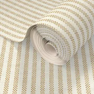 Spoonflower Aegean Stripe 100% Natural Sisal Grasscloth Wallcovering - Beige,gray