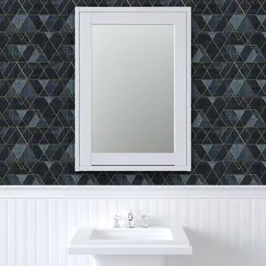 Spoonflower Triangles Geo Mod Custom Pre-pasted Wallpaper