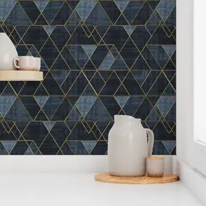 Spoonflower Triangles Geo Mod Custom Pre-pasted Wallpaper
