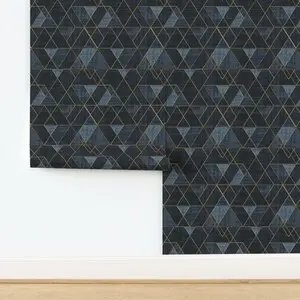 Spoonflower Triangles Geo Mod Custom Pre-pasted Wallpaper