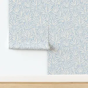Spoonflower Palm Trees Coastal Nature Abstract Jungle Custom Pre-pasted Wallpaper