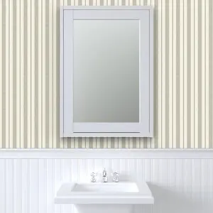 Spoonflower Modern Stripes Vertical Stripes Farmhouse Custom Pre-pasted Wallpaper