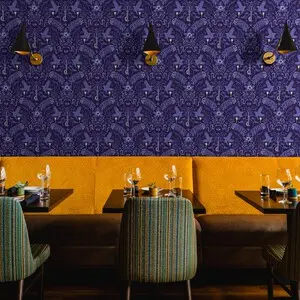 Spoonflower Periwinkle Witch Garden Plants Botanical Purple Traditional Wallpaper