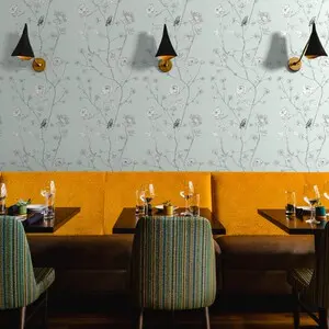 Spoonflower Modern Peony Duck Egg Chinoiserie Simple Gray Traditional Wallpaper