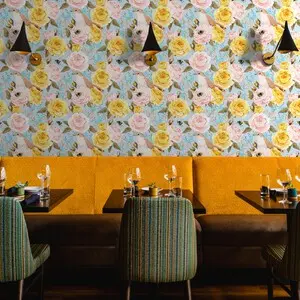 Spoonflower Spring Flora Yellow Pink Vintage Cute Chic Elegant Traditional Wallpaper