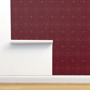 Spoonflower Damask Vintage Ruby Red Victorian Art Nouveau Traditional Wallpaper