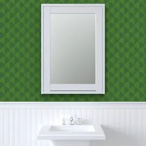 Spoonflower Jade Vintage Geometric Art Deco Tile Custom Pre-pasted Wallpaper