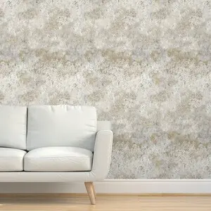 Spoonflower Faux Texture Grey Taupe Neutral Beige Paint Custom Pre-pasted Wallpaper - Gray,beige,grey