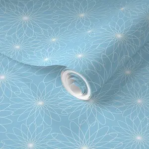 Spoonflower Floral Wedding Delicate Modern Spirograph Traditional Wallpaper