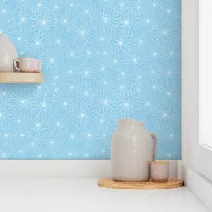 Spoonflower Floral Wedding Delicate Modern Spirograph Traditional Wallpaper