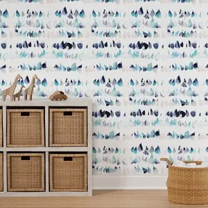 Spoonflower Paint Blobs Daubs Drops Brush Stroke Powder Room Traditional Wallpaper