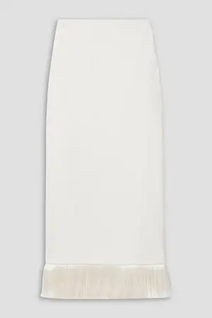 PatBO Fringed Stretch-ponte Midi Skirt