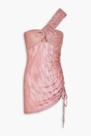 Missoni Mare One-shoulder Metallic Crochet-knit Mini Dress