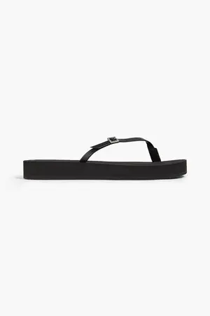 STUART WEITZMAN Embellished Platform Flip Flops - Black
