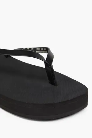 STUART WEITZMAN Embellished Platform Flip Flops - Black