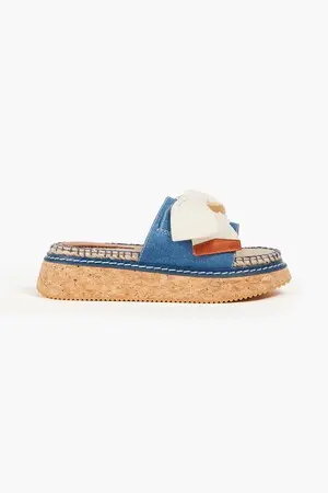 Zimmermann Canvas And Denim Espadrille Slides