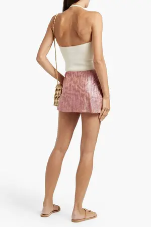 Missoni Striped Metallic Crochet-knit Mini Skirt