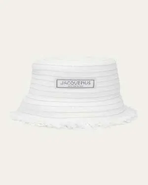 Jacquemus Le Bob Bacino Bucket Hat - White