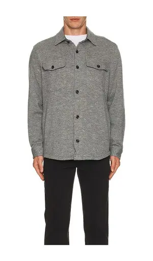 Faherty Brand Inlet Knit Shirt Jacket In Grey - Medium Grey Melange