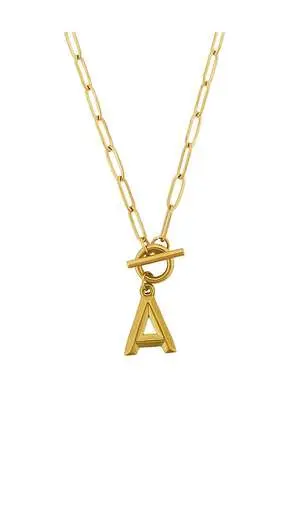 PETIT MOMENTS Paperclip Initial Necklace - Gold