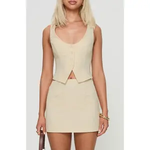 Princess Polly Hikaru Tank And Miniskirt Set - Cream