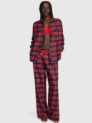 Pink Favorite Flannel Long Pajama Set - Print