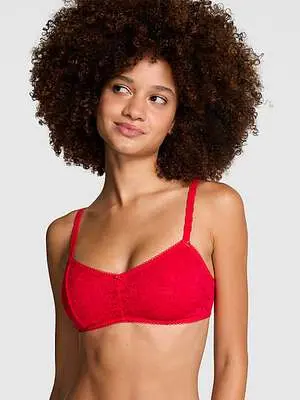 Pink Wink Wink™ Unlined Scoop Bralette - Red