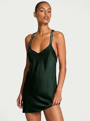 Victoria's Secret Very Sexy Shine Strap Satin Slip Green