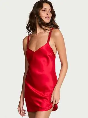 Victoria's Secret Very Sexy Shine Strap Satin Slip Red