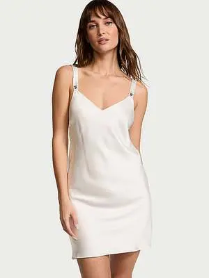 Victoria's Secret Very Sexy Shine Strap Satin Slip - White,ivory