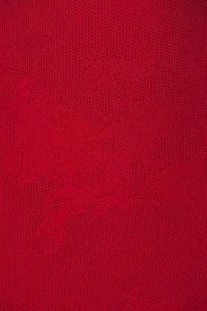 FLEUR DU MAL Lace Pointelle Knit Racer Dress - Ruby Red