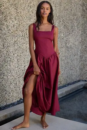 Peixoto Harlow Drop-waist Midi Dress - Wine