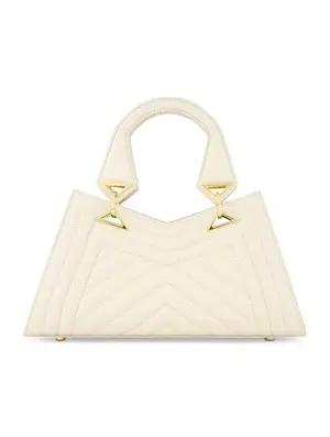 Mac Duggal Quilted Napa Leather Handbag - Ecru