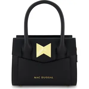 Mac Duggal Gold-plated Hardware Small Leather Tote Bag - Black