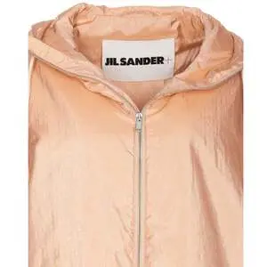 JIL SANDER Blend Silk Zip-up Hooded Jacket