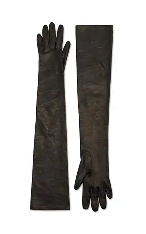 THE ROW Simon Leather Gloves - Brown