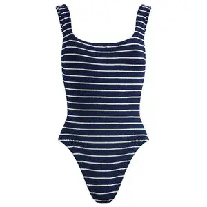 Hunza G Hunza G Square Neck One Piece Swimsuit Navy/white