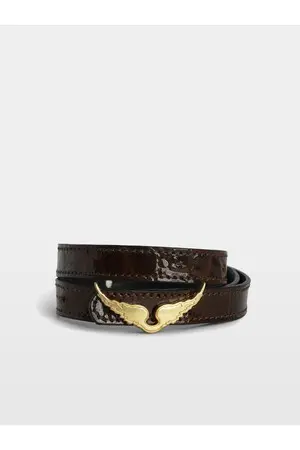 Zadig&Voltaire Rock Croco Leather Bracelet - Gold