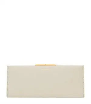 Saint Laurent Calfskin Clutch Bag - White