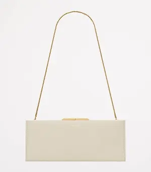 Saint Laurent Calfskin Clutch Bag - White