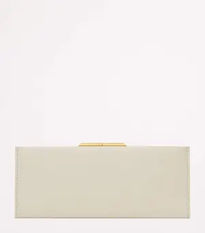 Saint Laurent Calfskin Clutch Bag - White