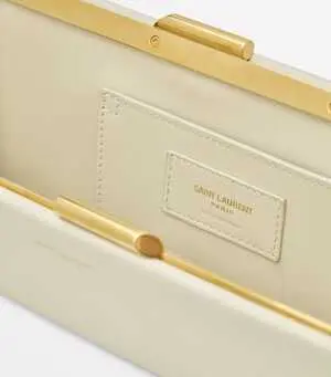 Saint Laurent Calfskin Clutch Bag - White