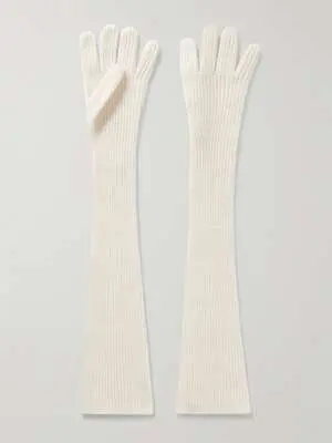 Arch4 Jessie Ribbed Cashmere Gloves - Ivory