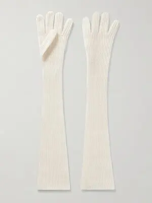 Arch4 Jessie Ribbed Cashmere Gloves - Neutrals
