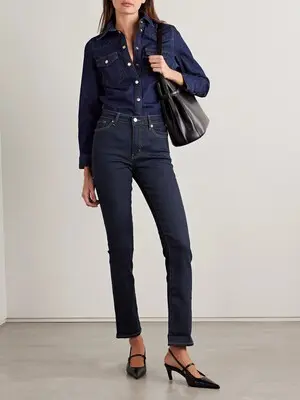 FRAME Le High High-rise Slim-leg Jeans - Blue