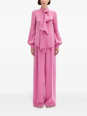 Oscar De La Renta Pearl Cabochon Blouse