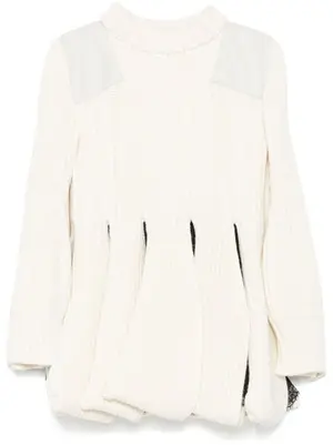 Sacai Cut-out Detail Mini Dress - White