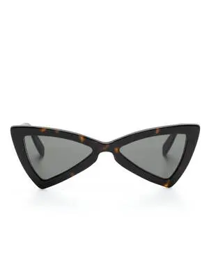 Saint Laurent Tortoiseshell Triangle-frame Sunglasses - Brown