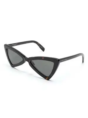 Saint Laurent Tortoiseshell Triangle-frame Sunglasses - Brown
